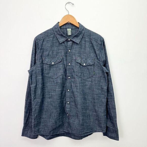 Stio | Shirts | Stio Mensashton Chambray Cotton Pearl Snap Button Down ...